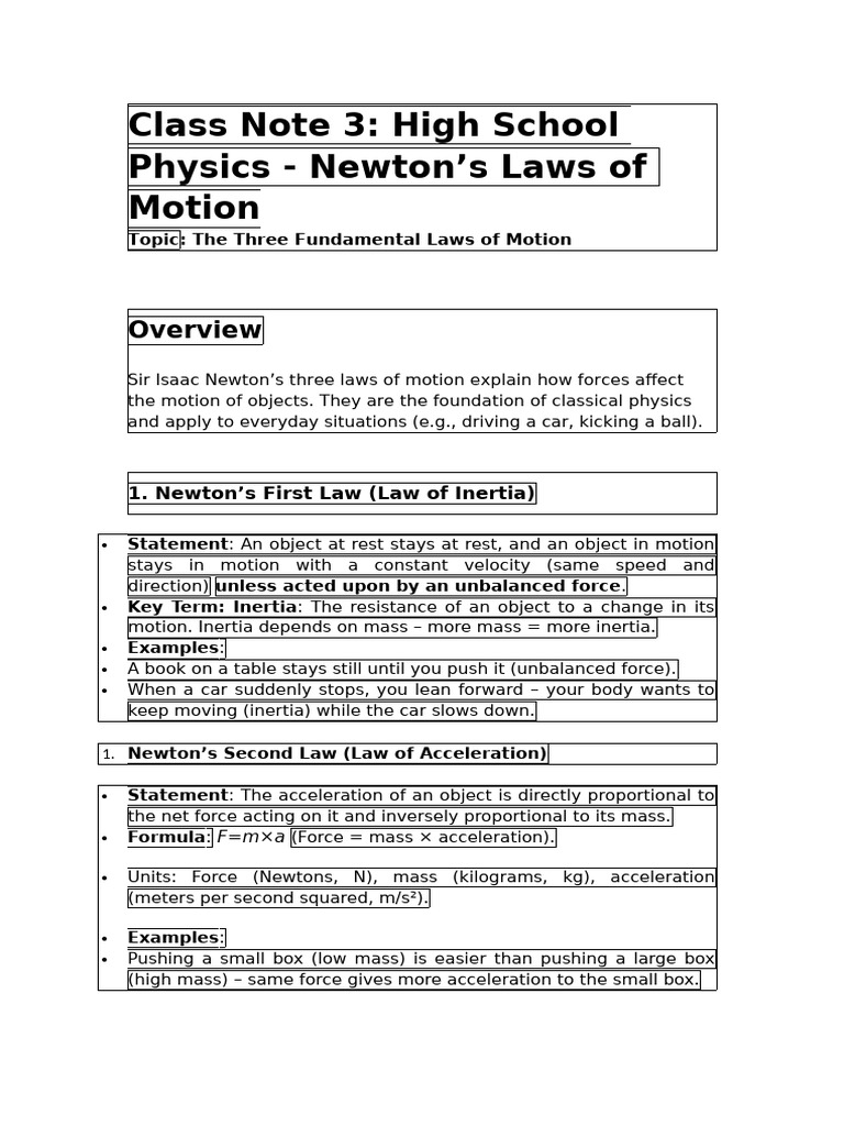 Newton's Laws of Motion Explained | PDF