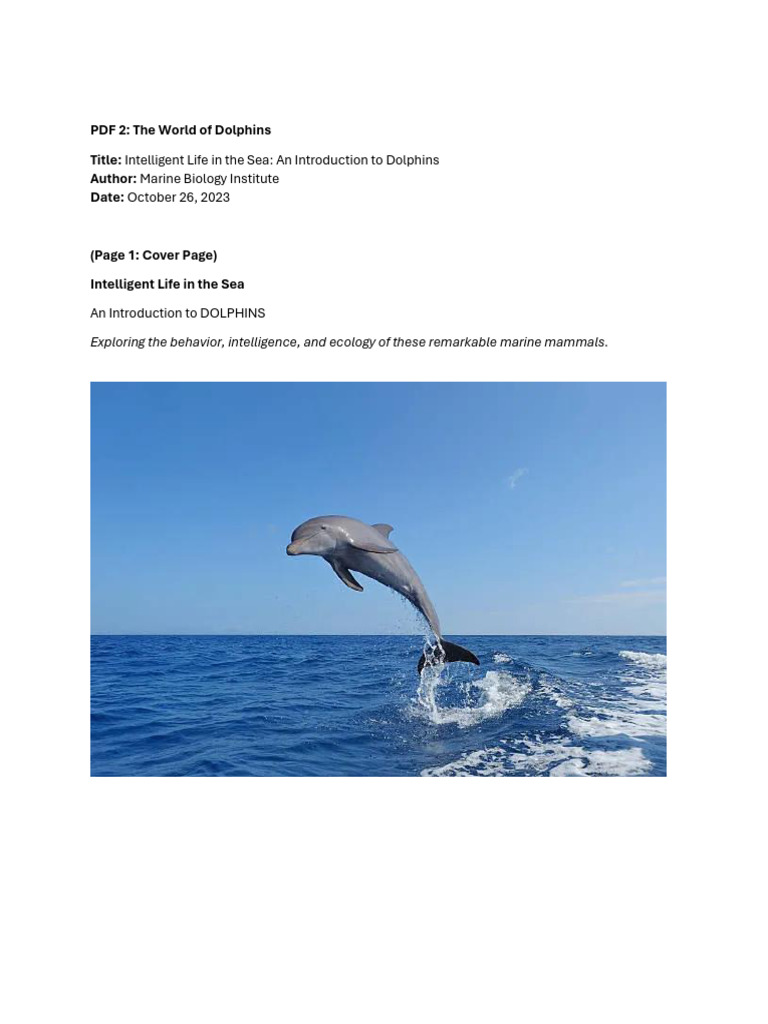 PDF 2the World of Dolphins | PDF