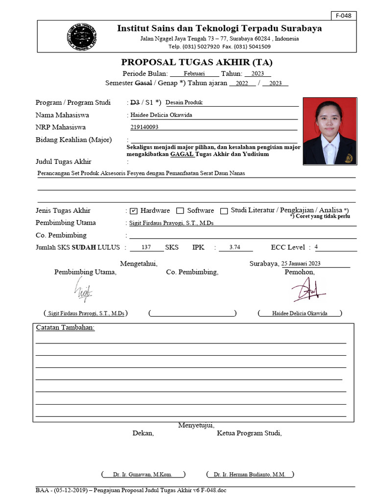 Contoh Proposal TA Heidee | PDF