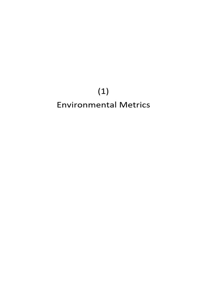 Environmental Metrics | PDF