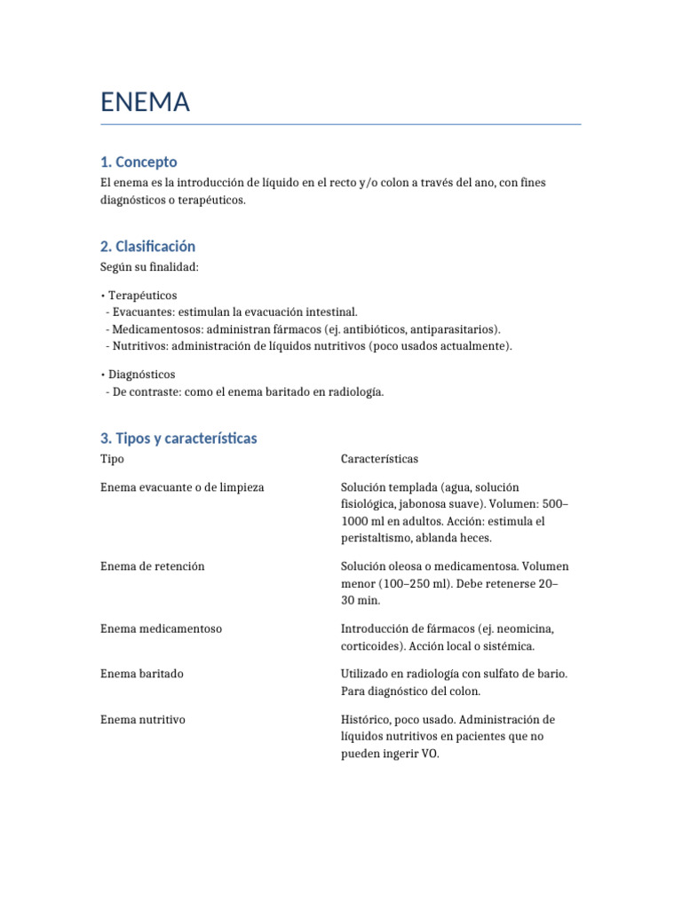 Tipos y Procedimiento de Enemas | PDF | Medicamentos con receta ...