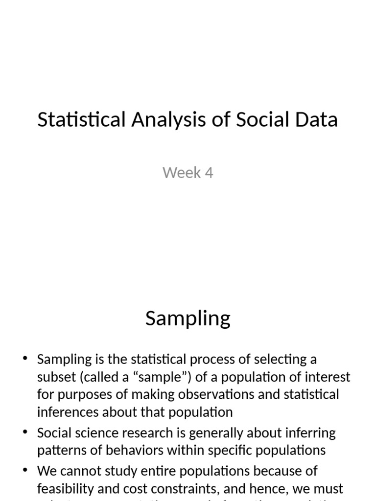 Statistical Analysis of Social Data Week 4 02112020 051853pm | PDF ...