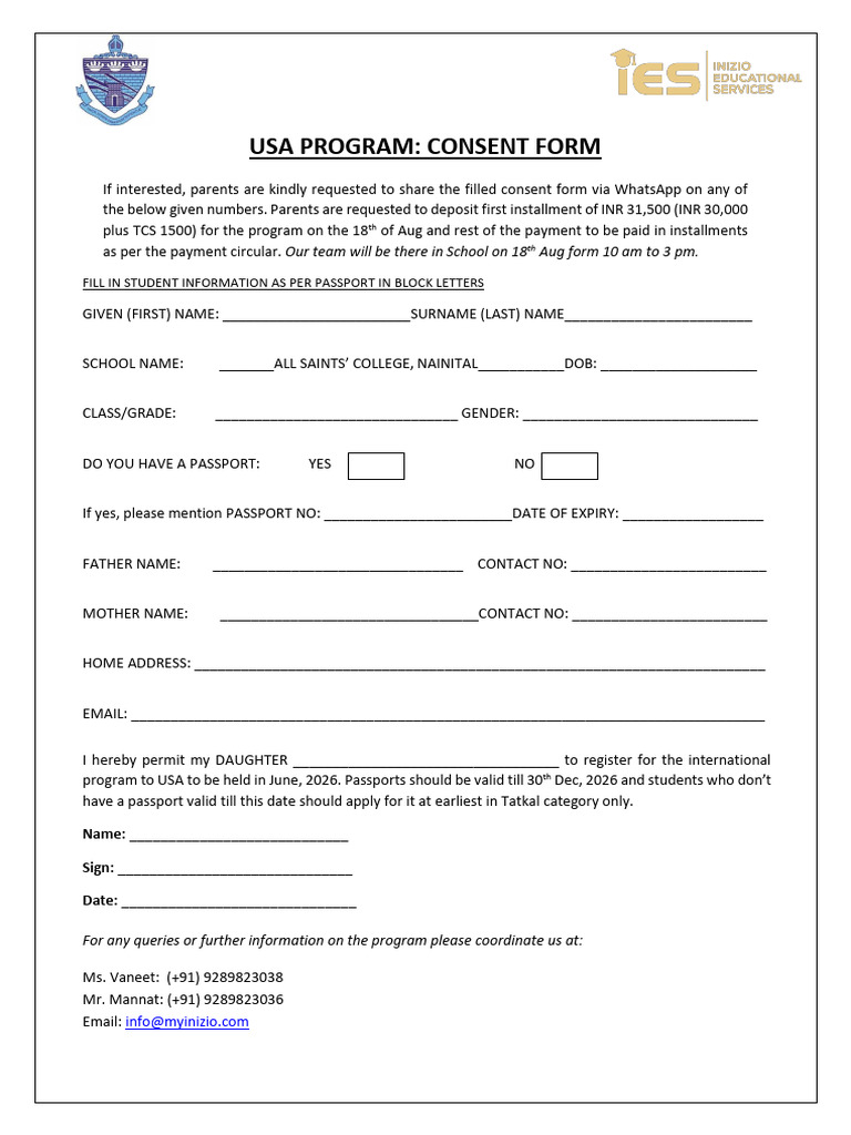 Consent Form USA | PDF