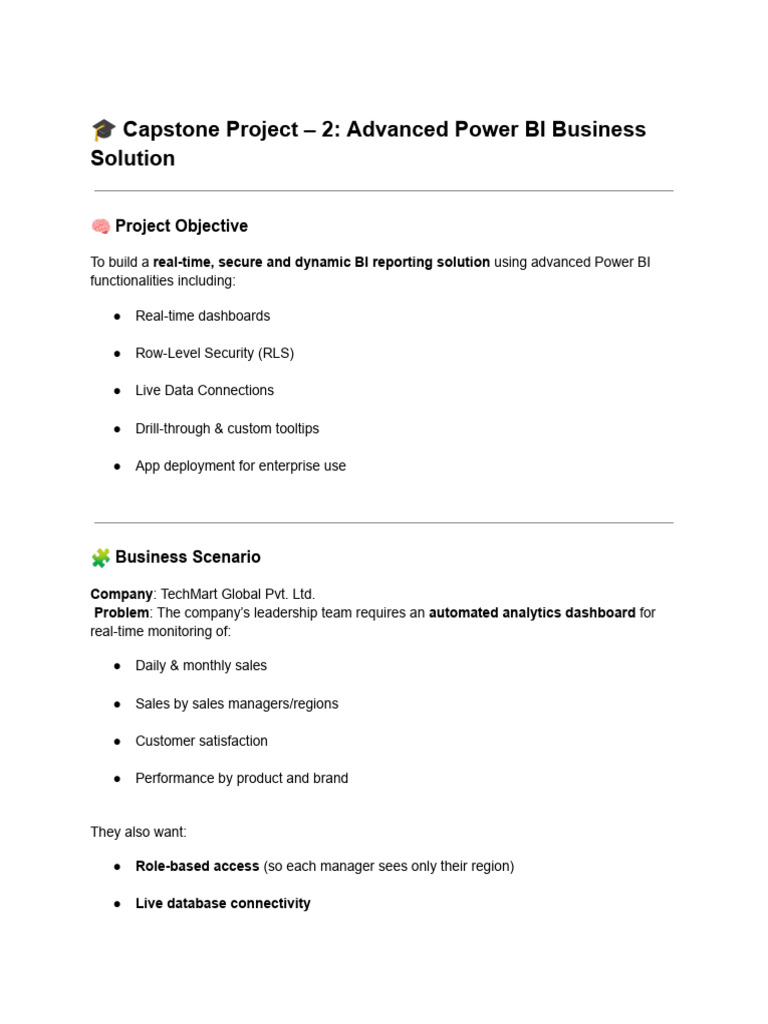 Advanced Power BI BI Solution Project | PDF | Microsoft Sql Server ...