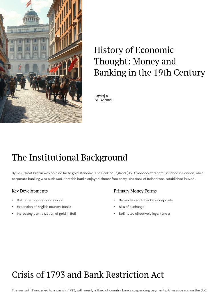 History of Economic Thought Money and Banking in The 19th Century | PDF ...