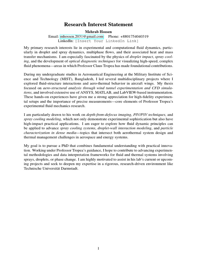 Research Interest Statement | PDF