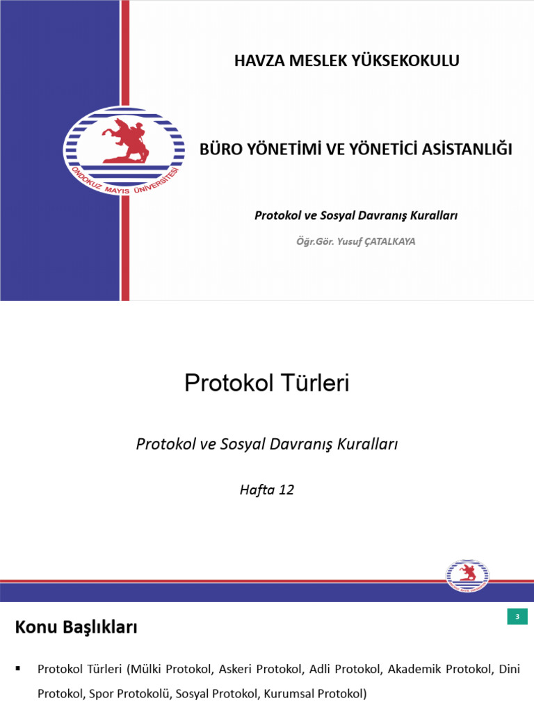 Protokol Ve Sosyal Davraniş Kurallari - Üni̇te 12 2 | PDF