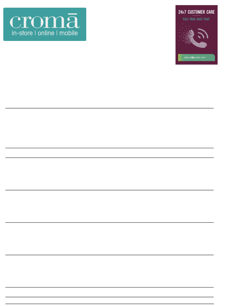 22C707643833 CROMA Invoice | PDF