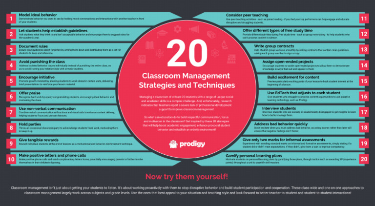 Classroom Management Strategies Infographic | PDF