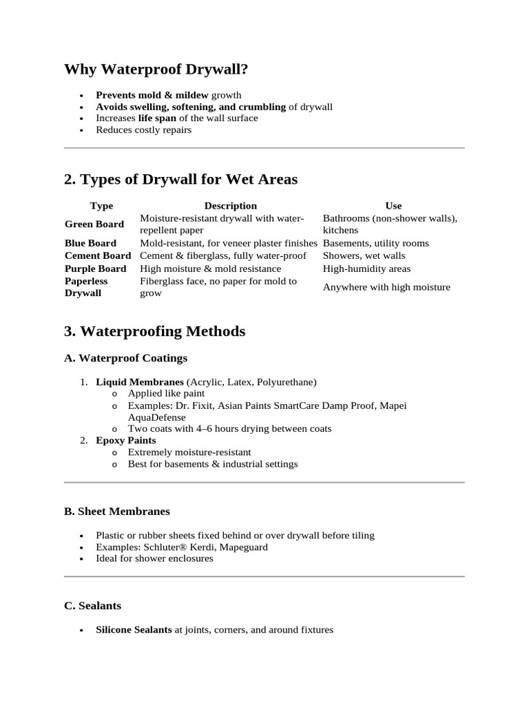 Waterproof Drywall | PDF