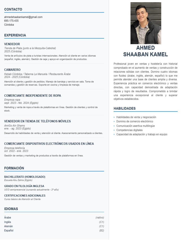 CV Ahmed Shaaban | PDF | Business