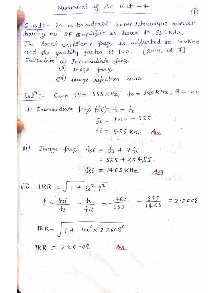 AC Unit-4 Numerical | PDF