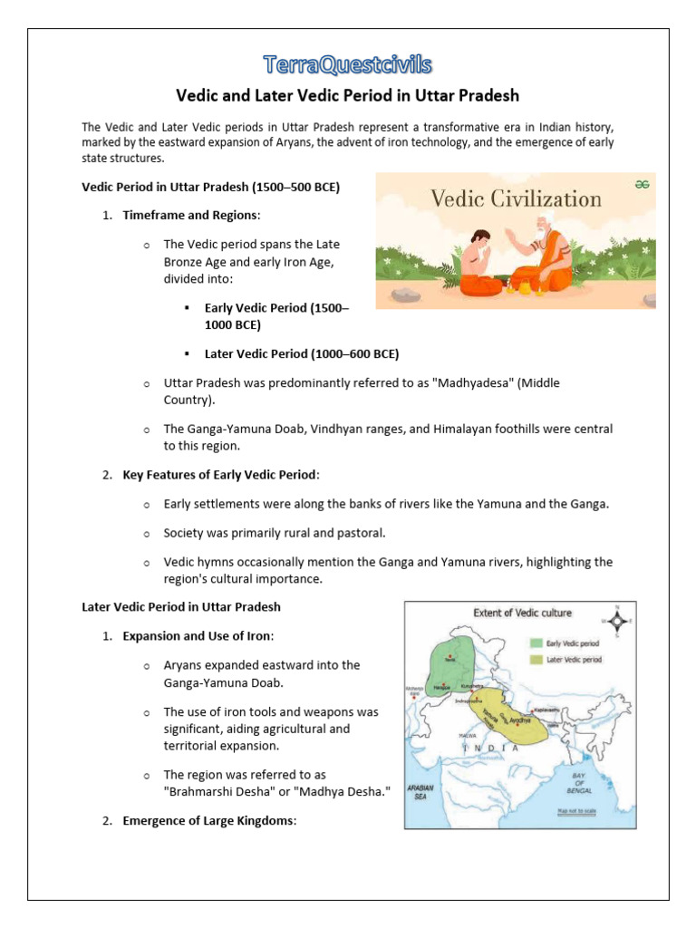 Vedic Period Developments in Uttar Pradesh | PDF | Vedas | Upanishads
