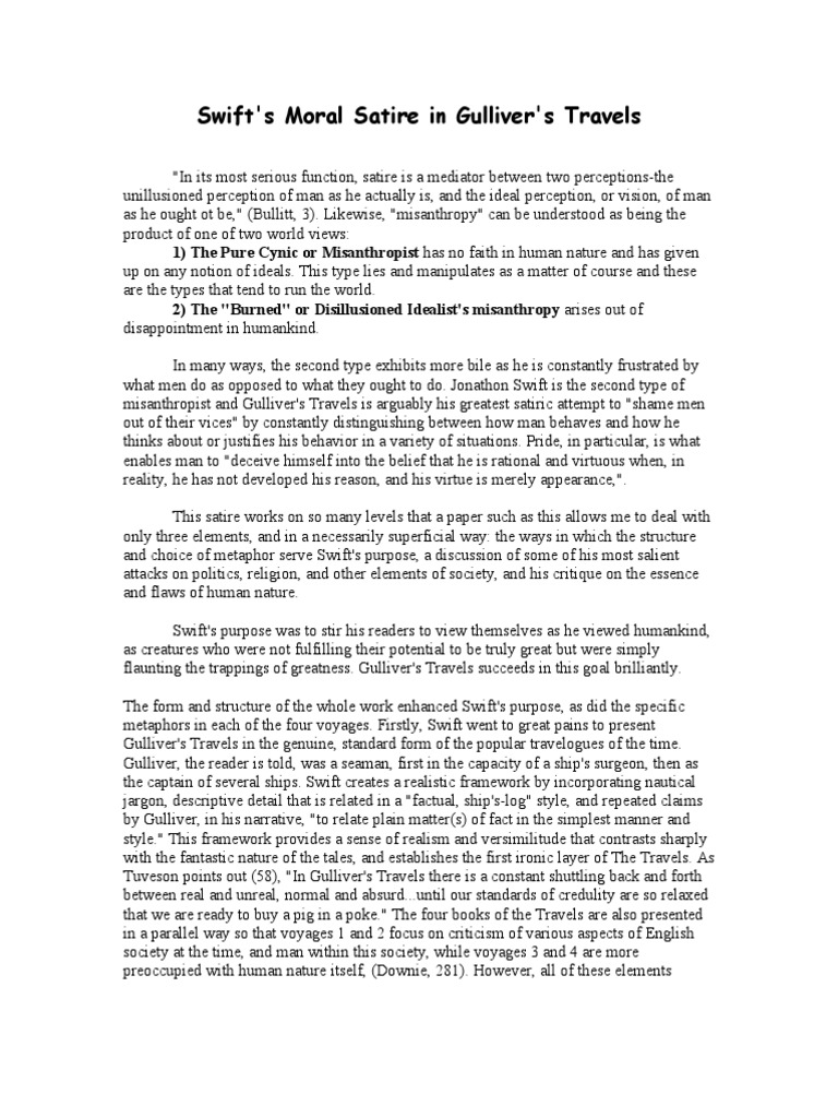 Moral Satire | Gulliver's Travels | Satire