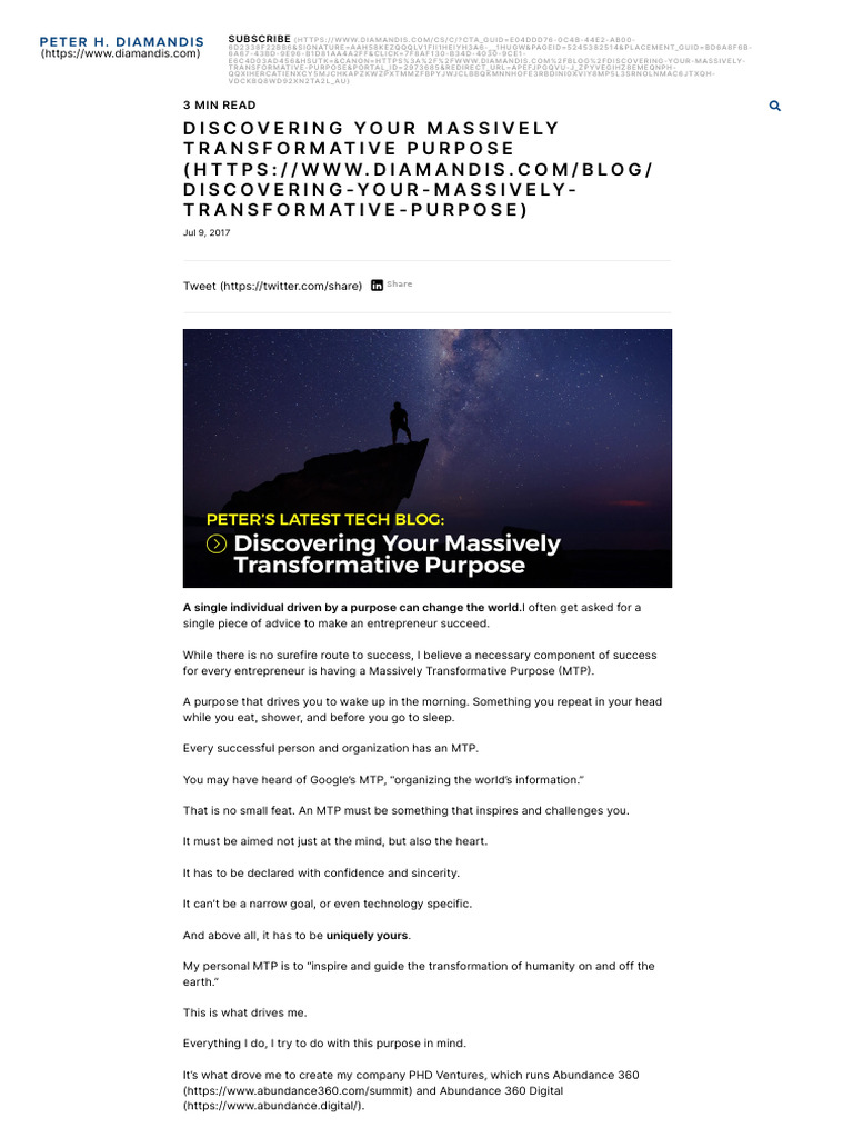 Discovering Your Massively Transformative Purpose | PDF