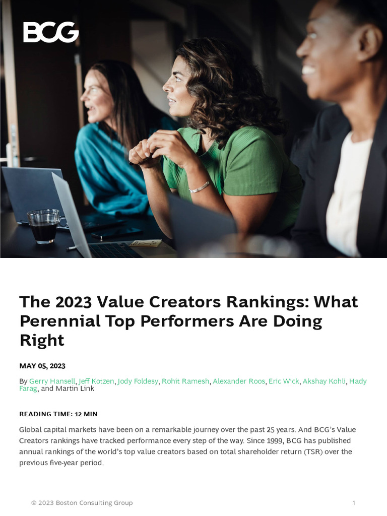 2023 Value Creators Rankings Insights | PDF | Financial Economics ...