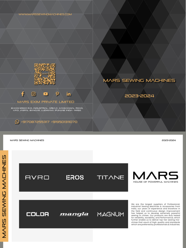 Mars Sewing Machines: Industrial & Professional | PDF | Sewing Machine ...