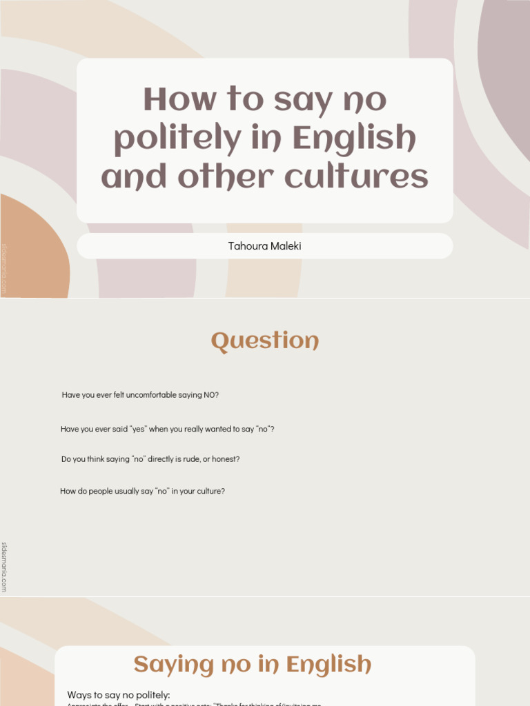 How To Say No | PDF