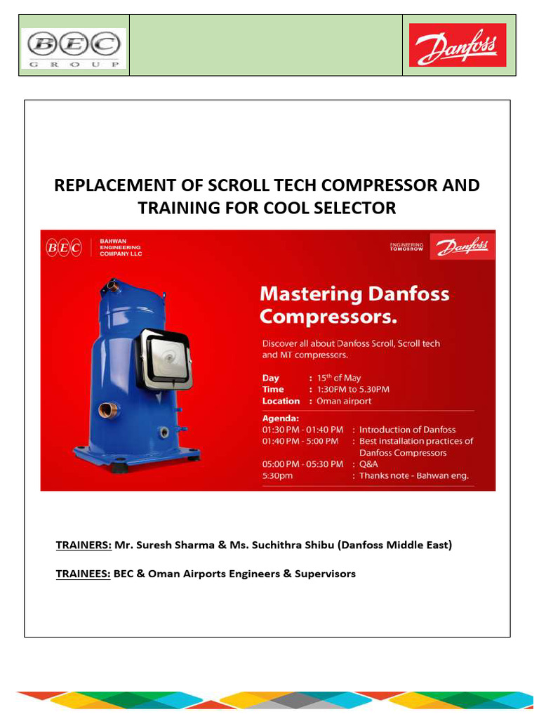 Danfoss Compressor Training at Muscat Airport | PDF