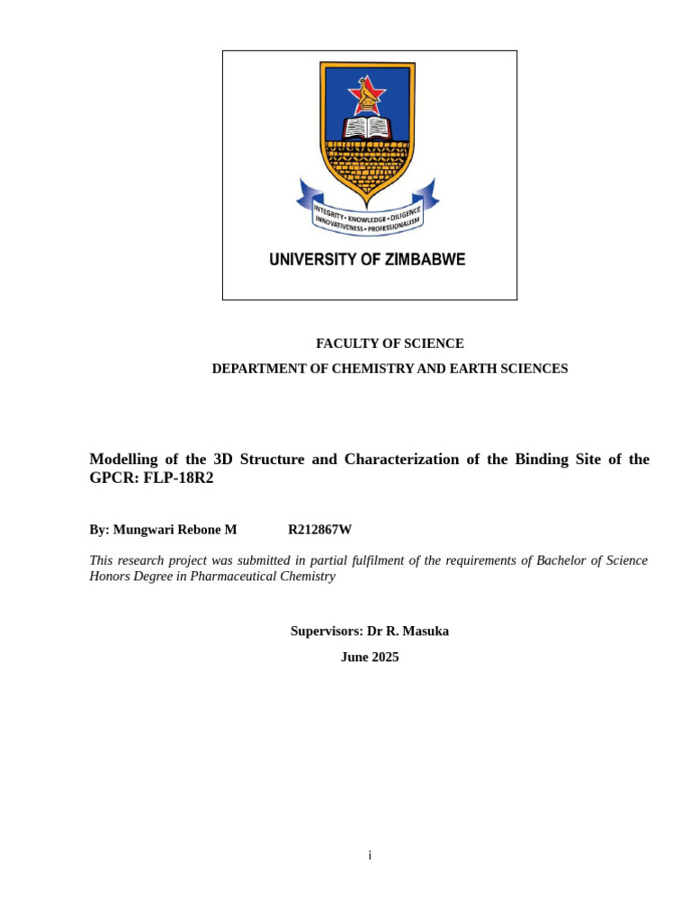 Mungwari Rebone M Dissertation Final | PDF | Docking (Molecular) | Proteins