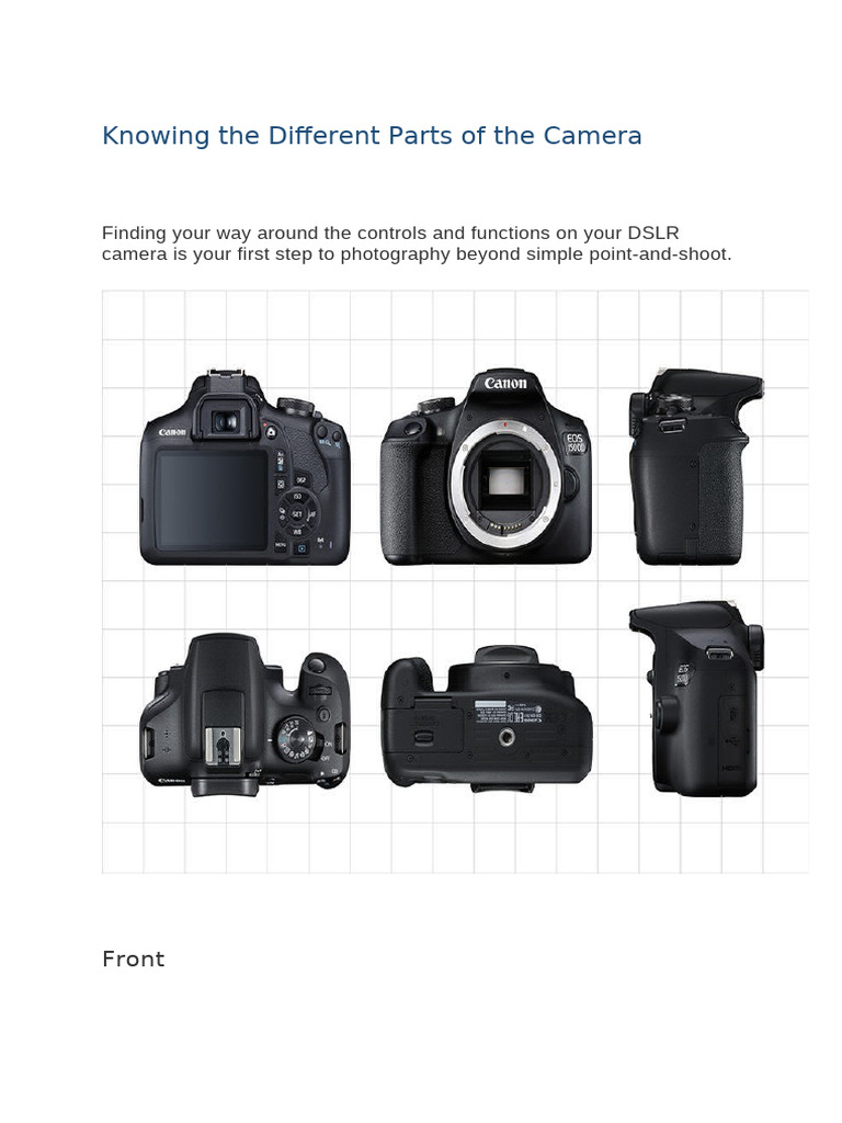 Understanding DSLR Camera Parts | PDF | Camera | Live Preview