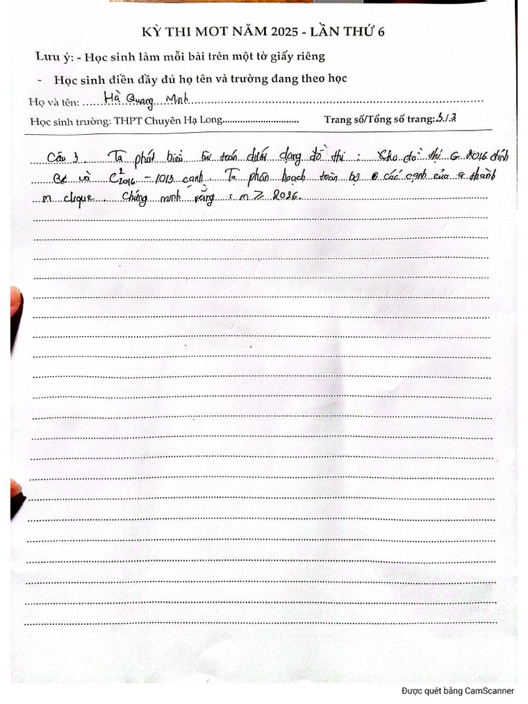 Hà Quang Minh - Câu 3 | PDF