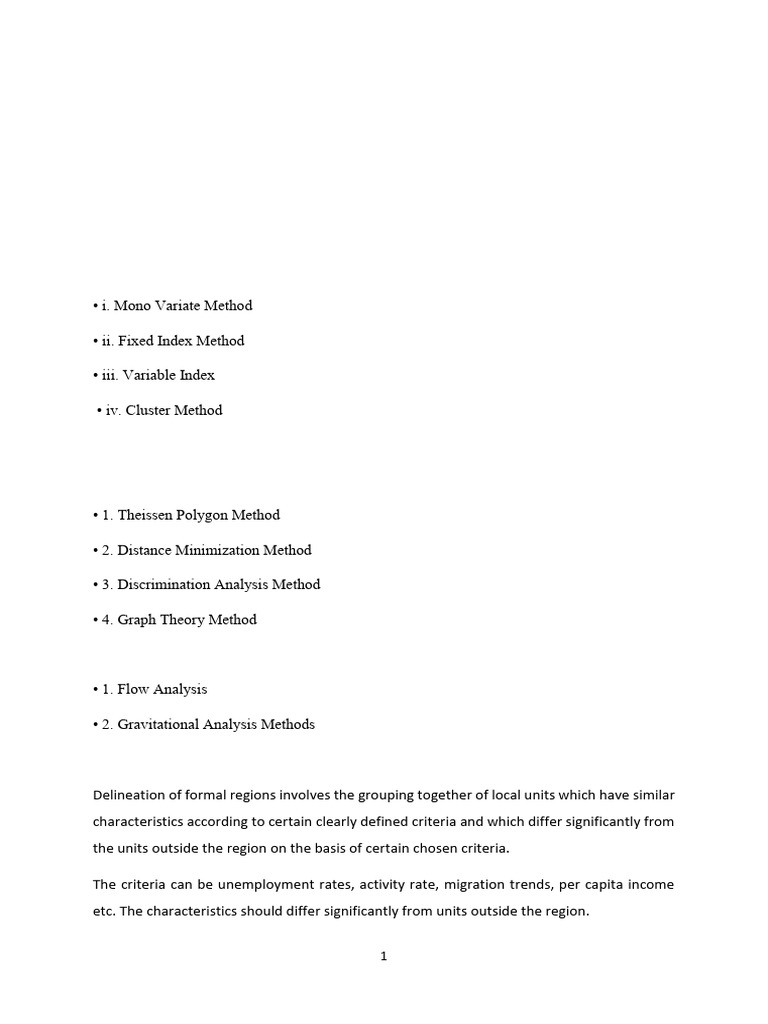 Methods for Delineating Regions | PDF | Area | Gravity