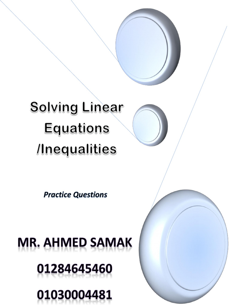 Solving Linear Equations-Inequalities | PDF