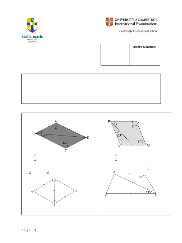 Homework 7 - Quadrilaterals | PDF