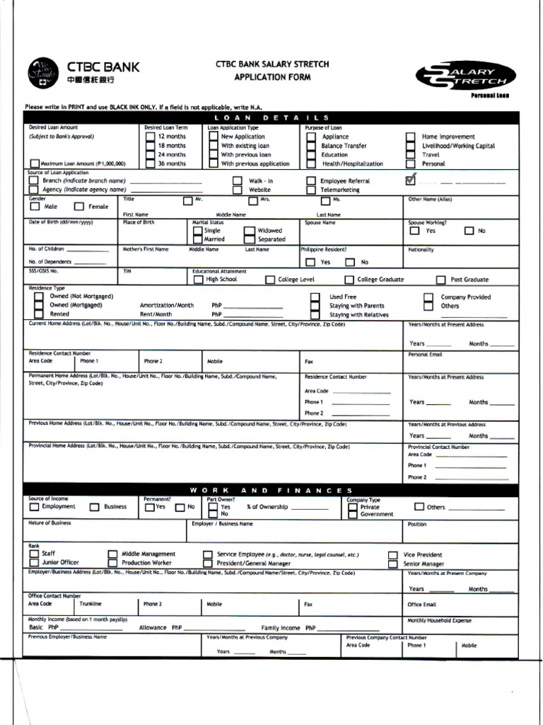 CTBC Bank Application Form | PDF