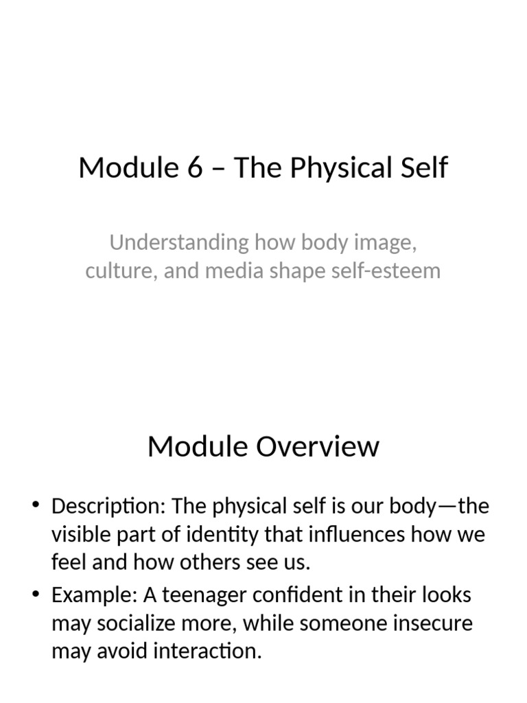 Module 6 Physical Self Detailed | PDF