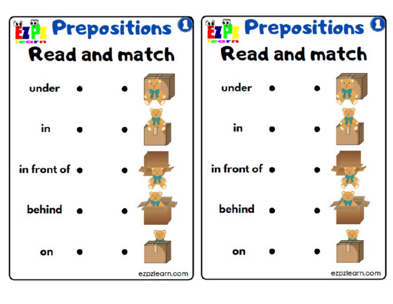 Basic Prepositions of Place | PDF