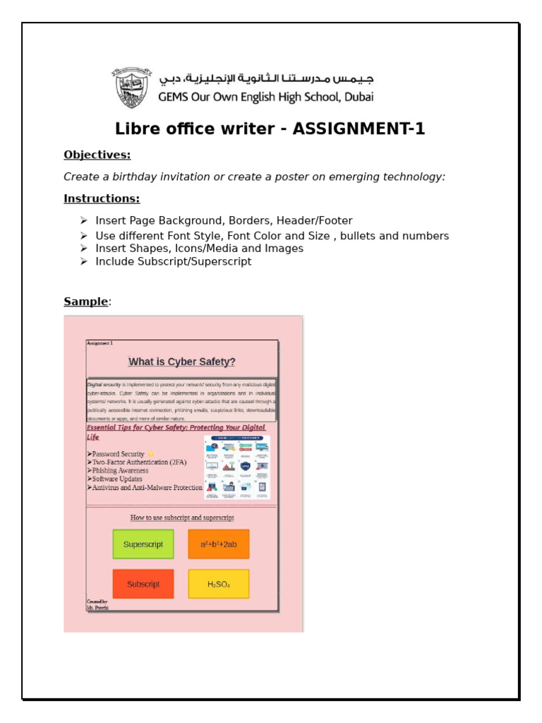 Libre Office Writer - Assignment 1 | PDF