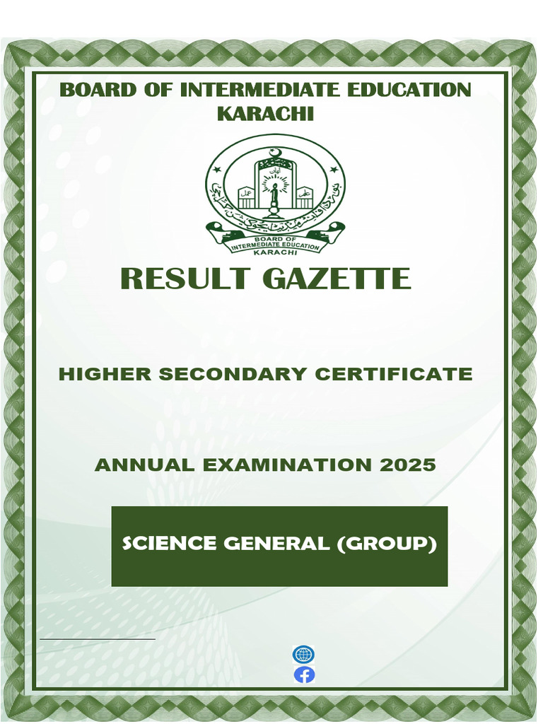 HSC Result Gazette Science General Part II Annual 2025 | PDF ...