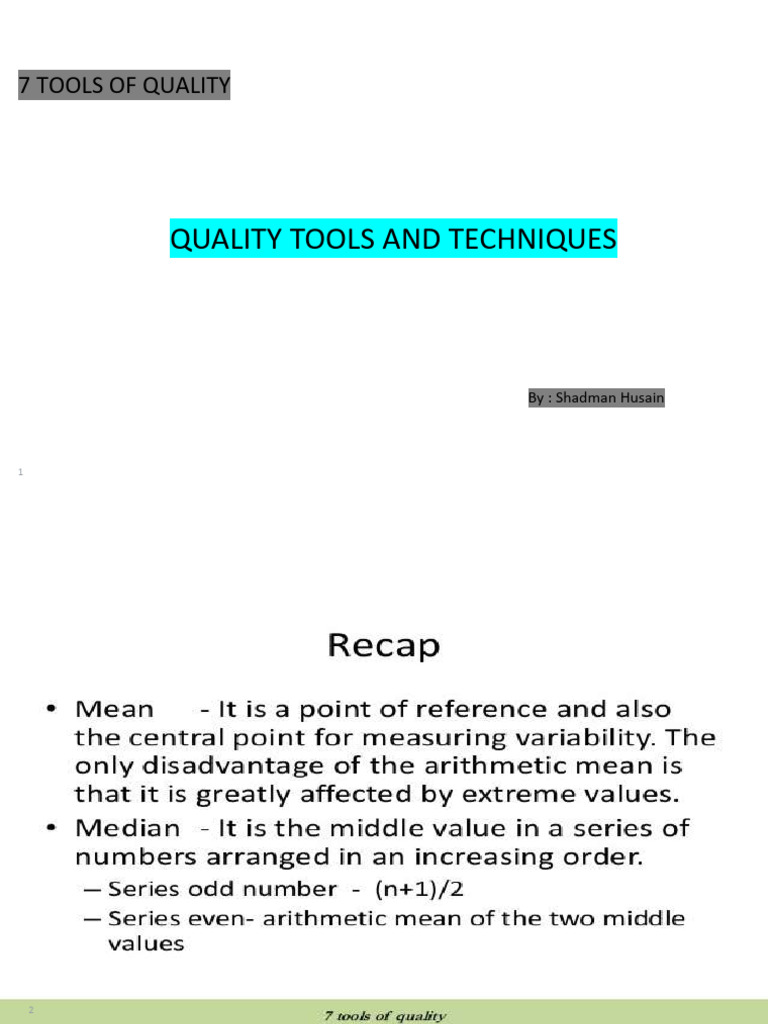 Seven Quality Management Tools | PDF