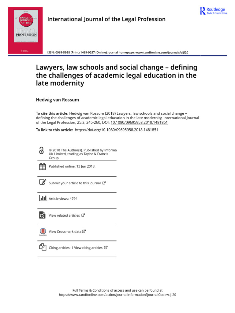 Legal Education Challenges in Late Modernity | PDF | Risk | Teaching Method