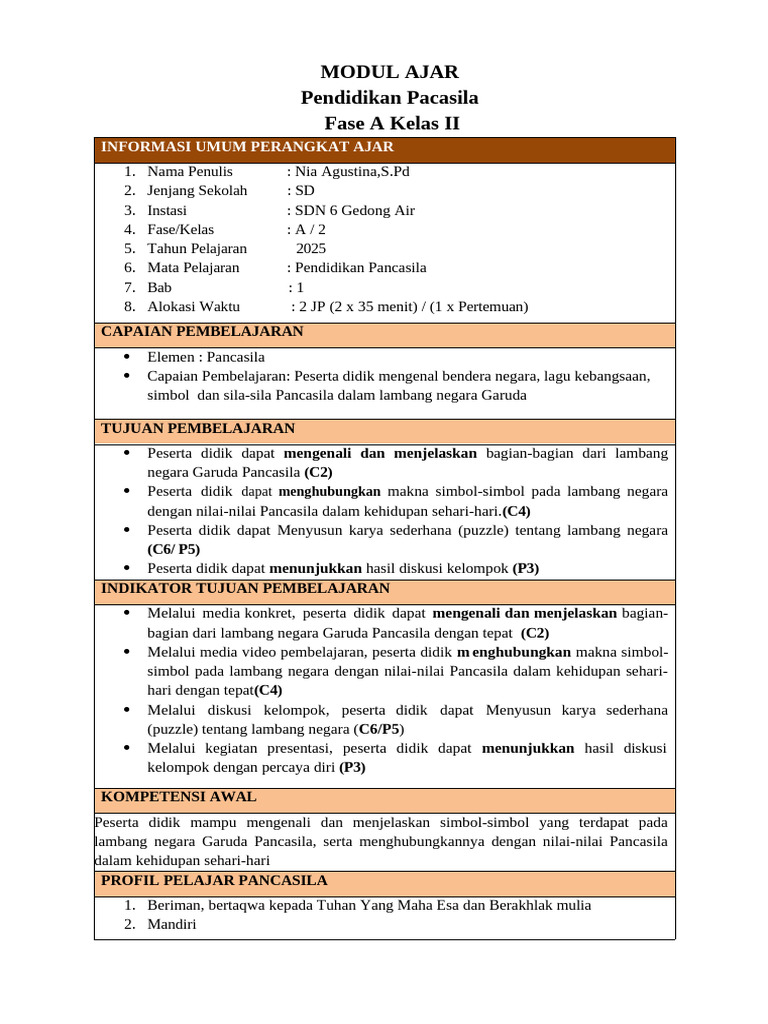 Modul Ajar Pendidikan Pancasila Discovery Learning | PDF