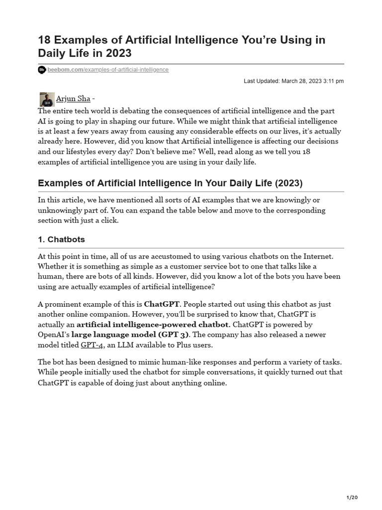 18 Examples of Artificial Intelligence Youre Using in Daily Life in ...