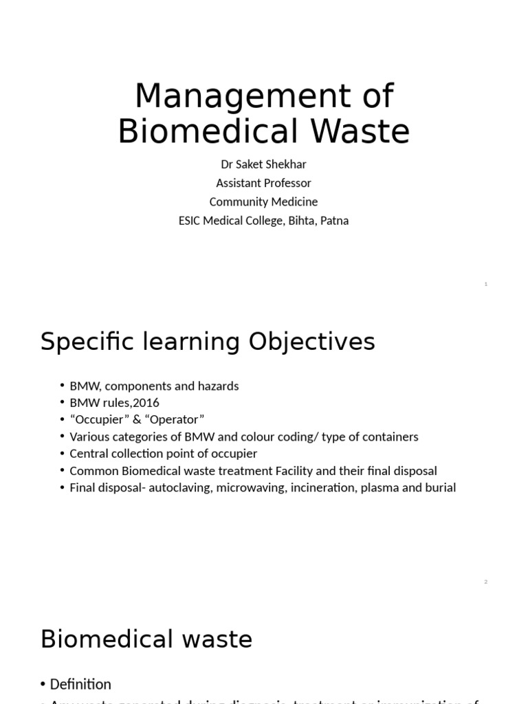 Biomedical Waste Management Guide | PDF | Waste | Waste Management