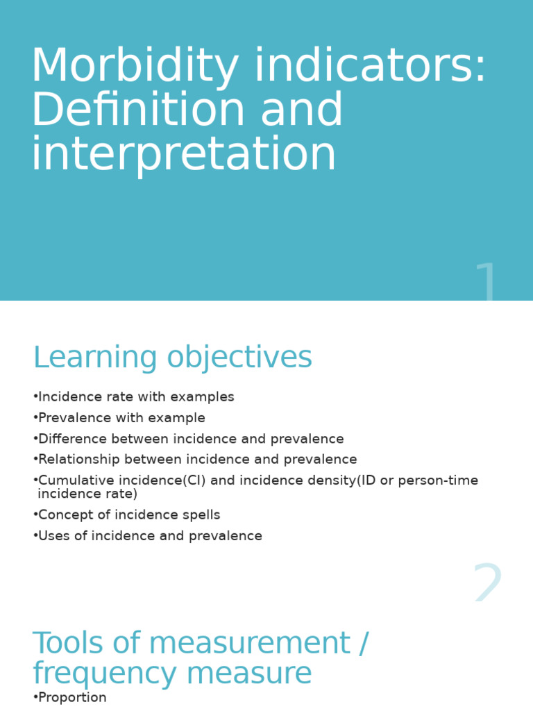 Understanding Morbidity Indicators | PDF | Incidence (Epidemiology ...