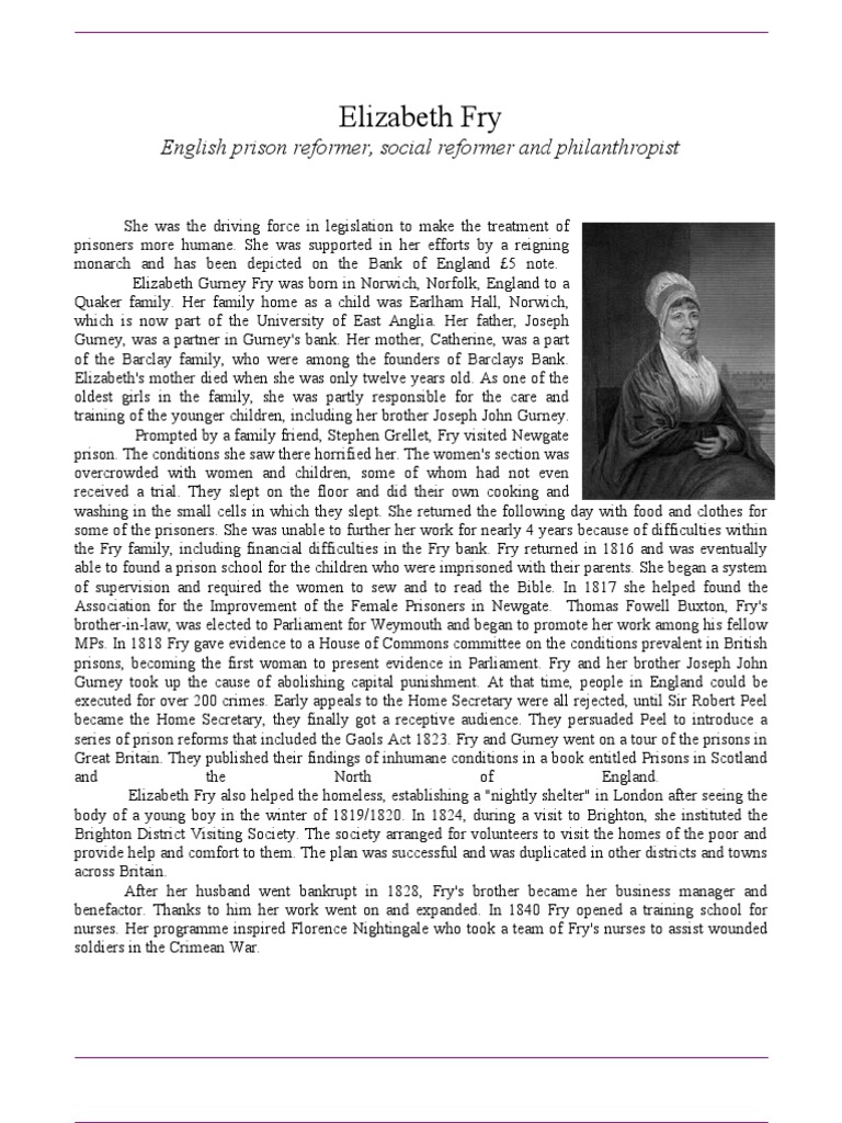 Elizabeth Fry | PDF | Prison | Violence