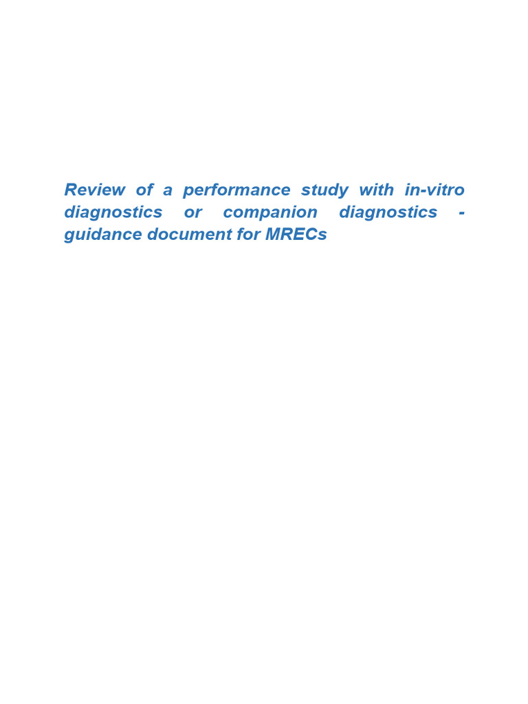 Guidance on IVD Performance Studies | PDF | Accuracy And Precision ...