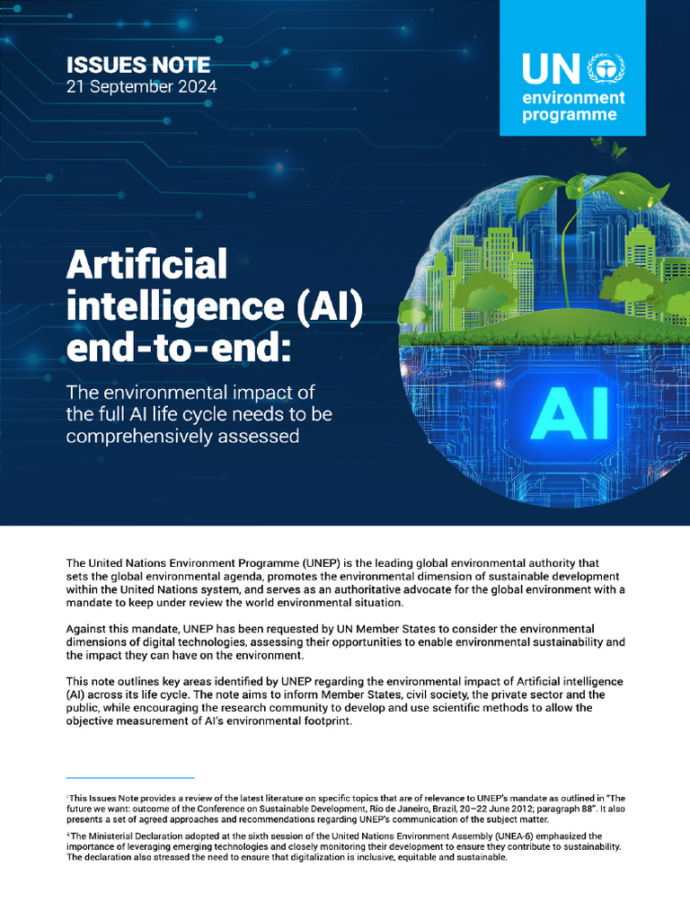 Artificial Intelligence (AI) End-To-End - The Environmental Impact of ...