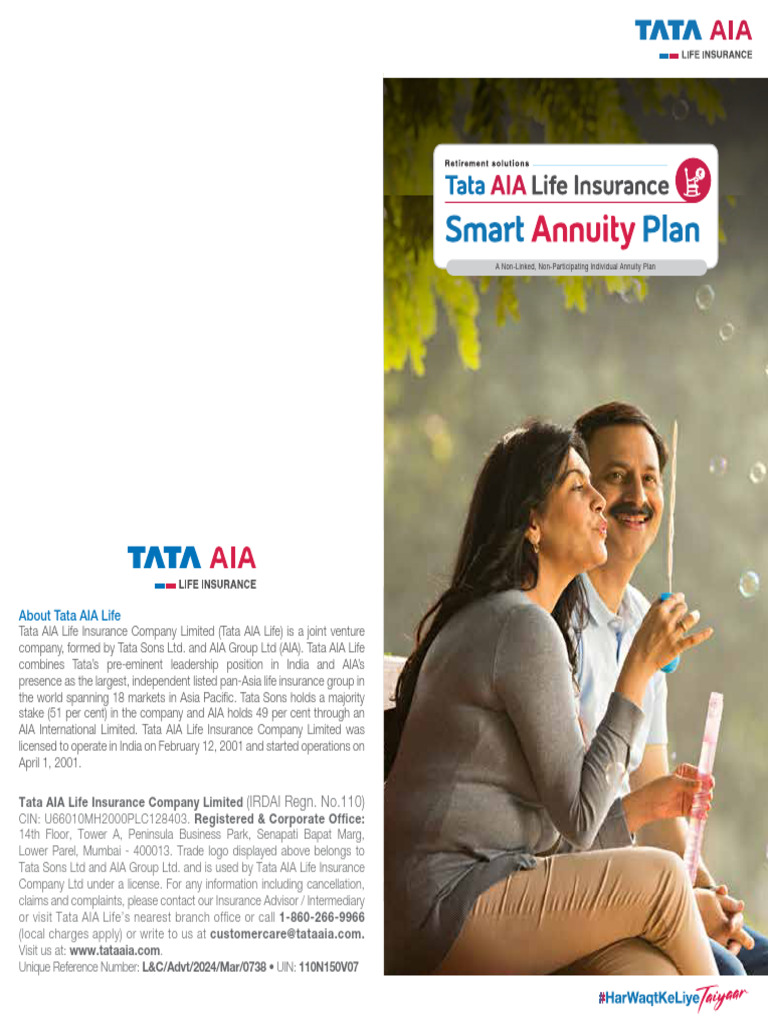 Tata AIA Smart Annuity Plan Overview | PDF | Life Annuity | Insurance