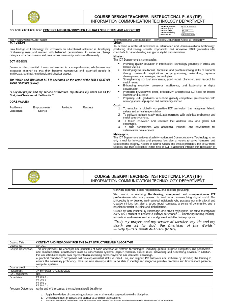 TIP in Data Structure and Algorithm (2024-2025) | PDF | Computing | Computer Program