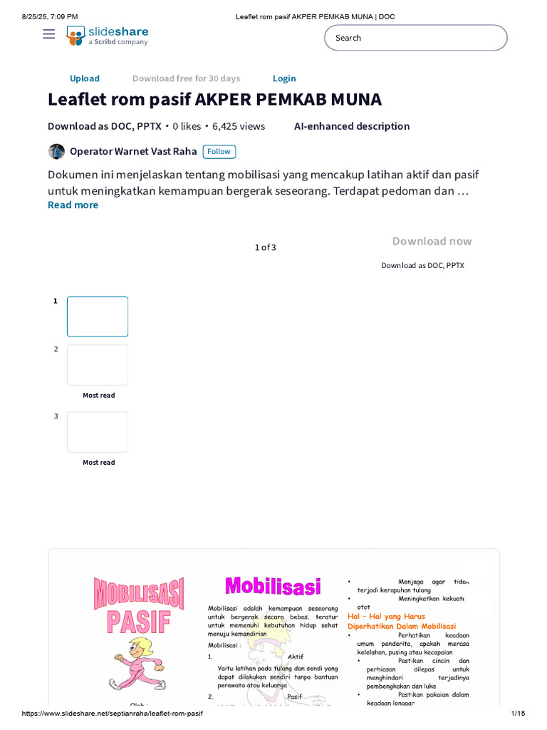 Leaflet Rom Pasif Akper Pemkab Muna | PDF