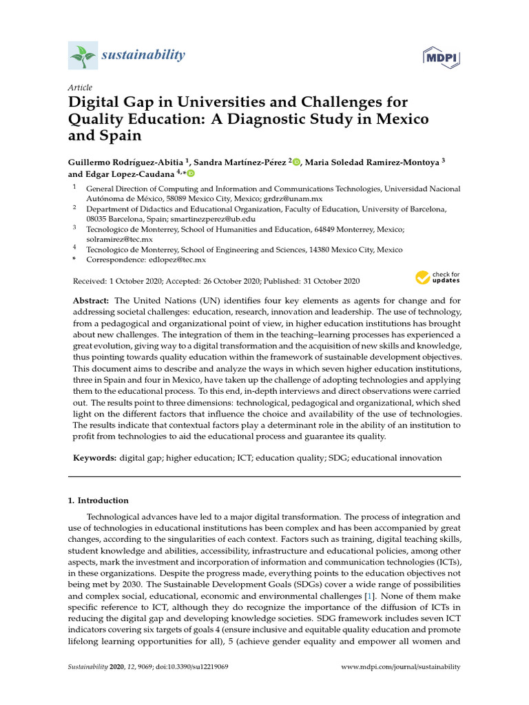 Digital Gap in Higher Education Study | PDF | Educational Technology ...