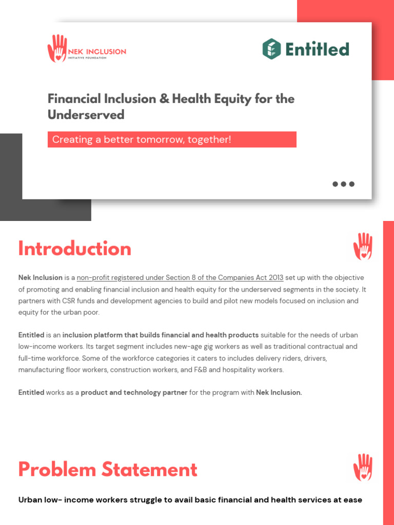 Nek Inclusion - Introduction | PDF | Poverty | Poverty & Homelessness