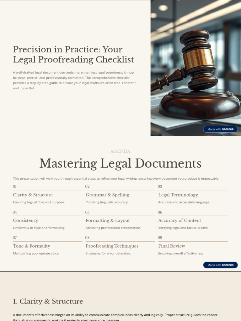 Precision in Practice Your Legal Proofreading Checklist | PDF ...