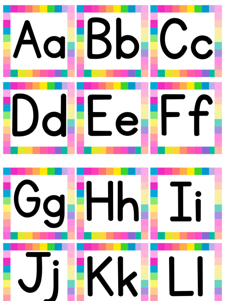 Rainbow Lowercase Alphabet Flashcards PDF | PDF
